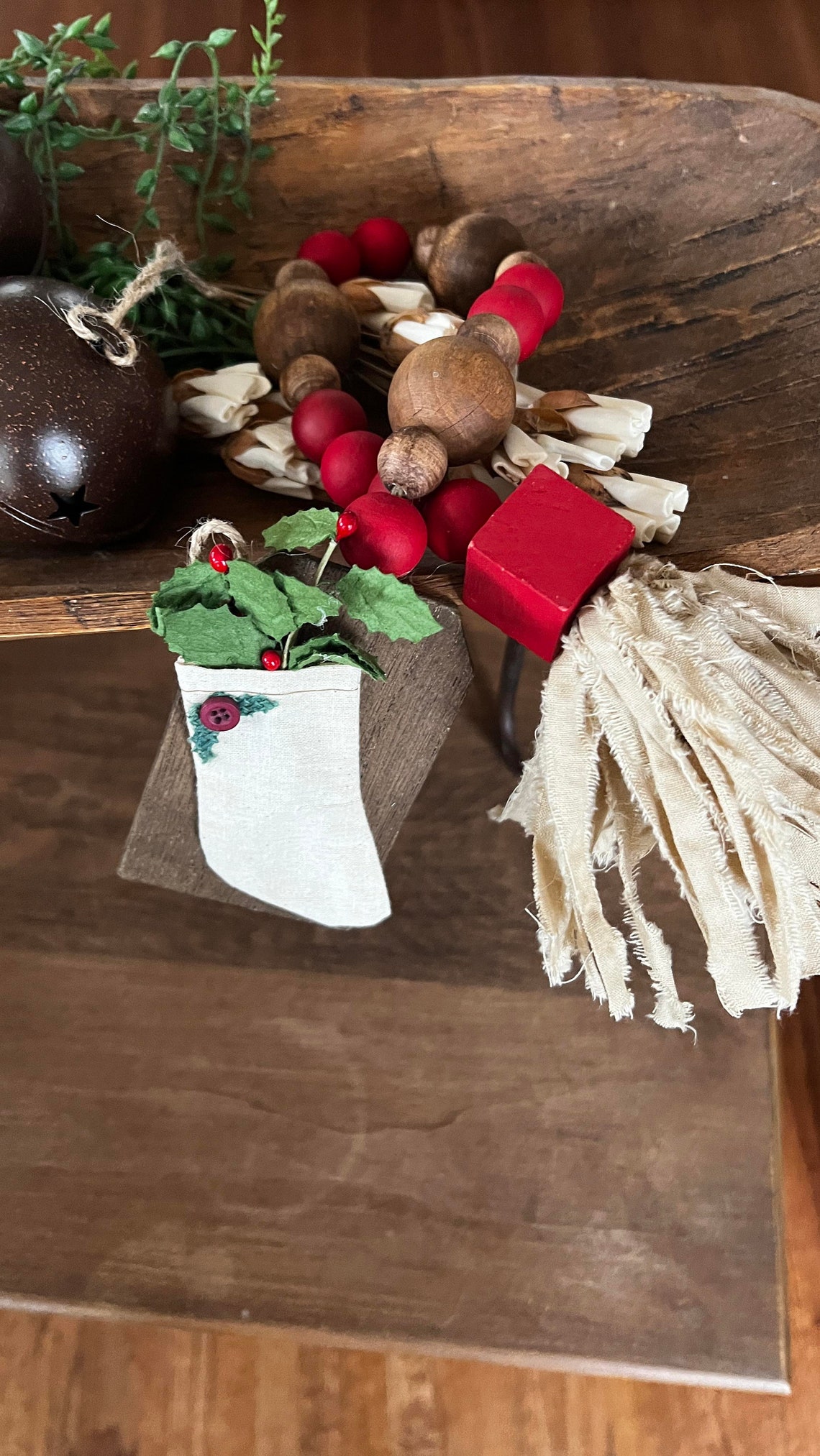 Christmas Wood Bead Garland / Blessing Beads / Gratitude Beads ...