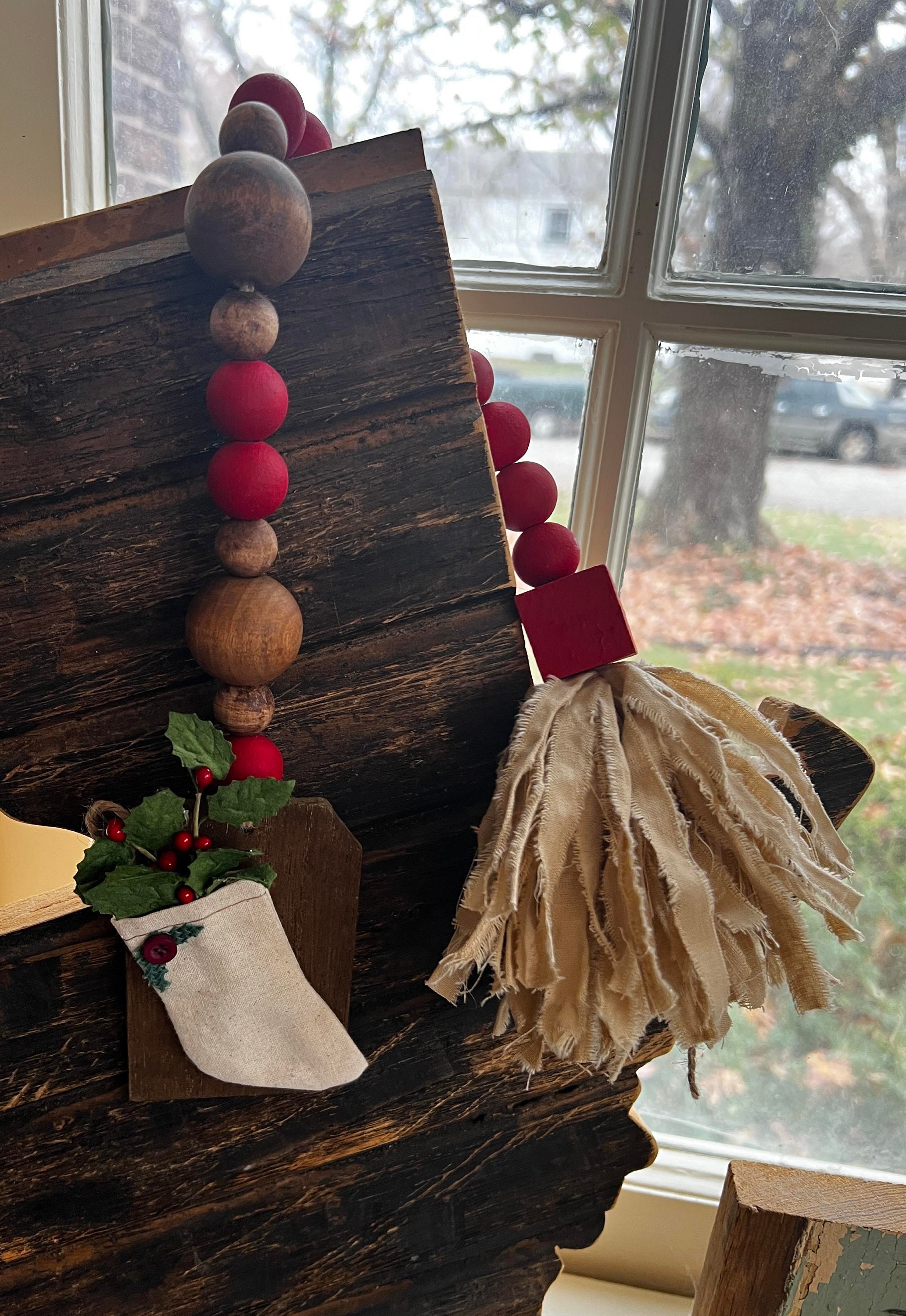 Christmas Wood Bead Garland / Blessing Beads / Gratitude Beads ...