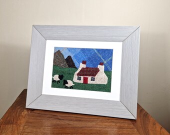 Harris Tweed Western Isles Map Picture. Unique Scottish Wall Art ...