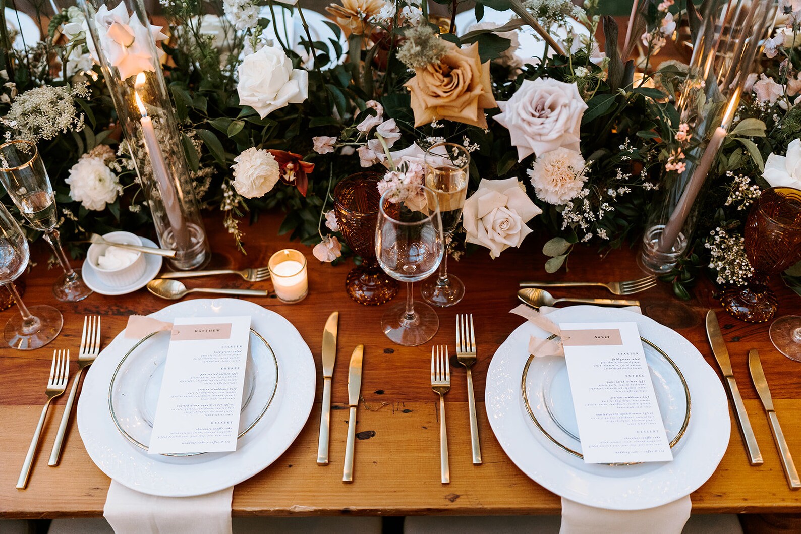 Wedding Menu With Place Card & Ribbon - Etsy