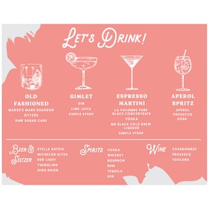 Signature Drink Sign - Etsy
