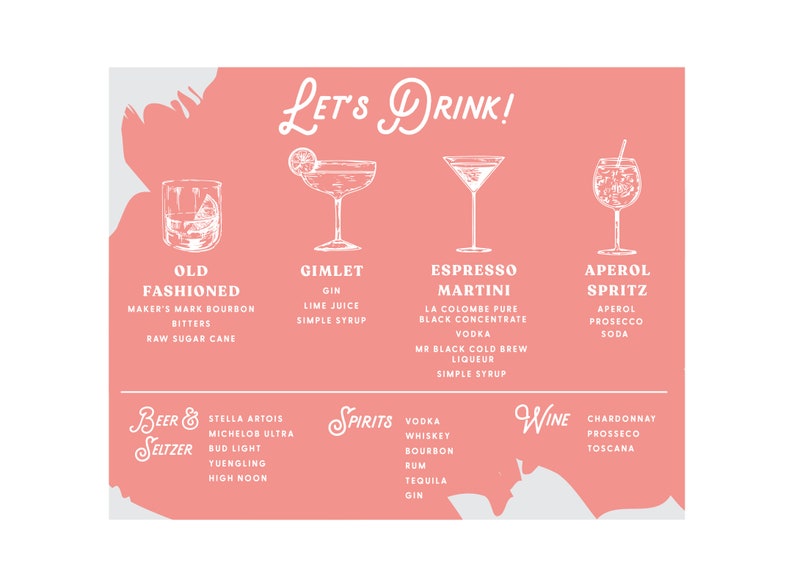 Signature Drink Sign - Etsy