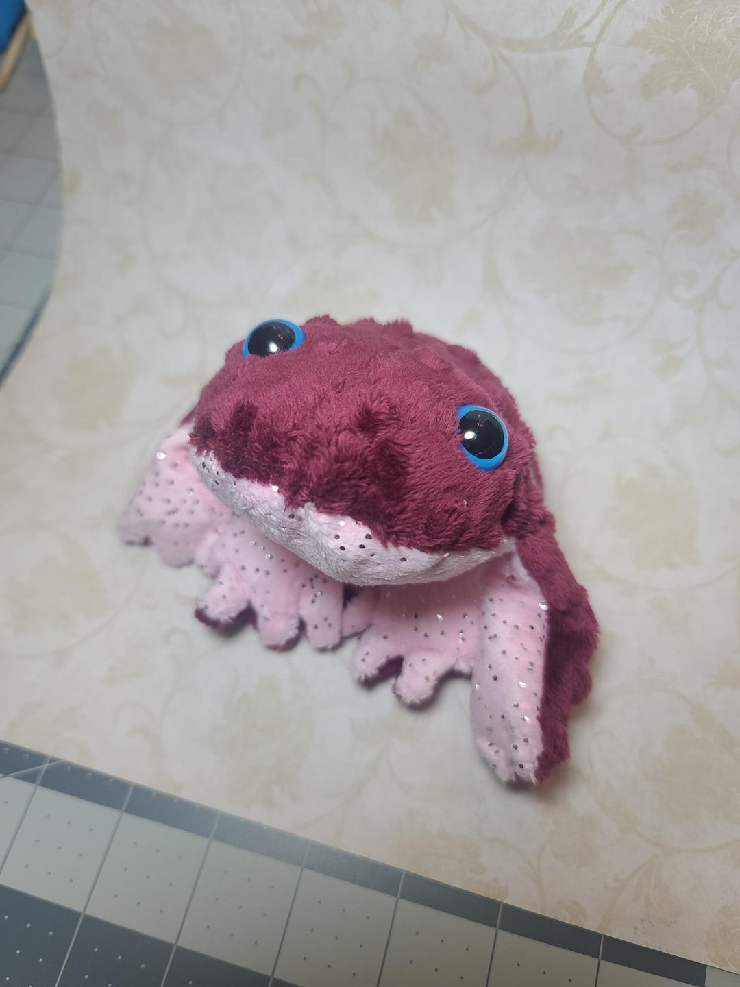 Maroon and Pink Floppy Frog Plush - Etsy