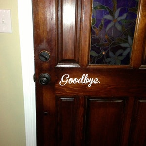 Hello & Goodbye Front Door Back Door Sticker SET 2 Decals FREE SHIPPING ...