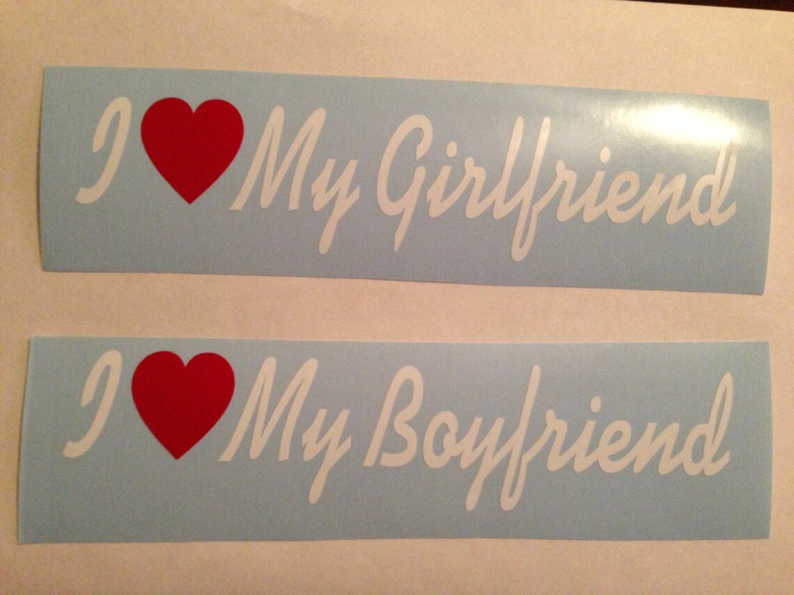 I Love My Boyfriend / L Love My Girlfriend SET of Stickers - Etsy