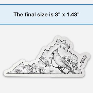 Virginia Sticker, Virginia State Sticker, Sticker Decal, State Sticker ...