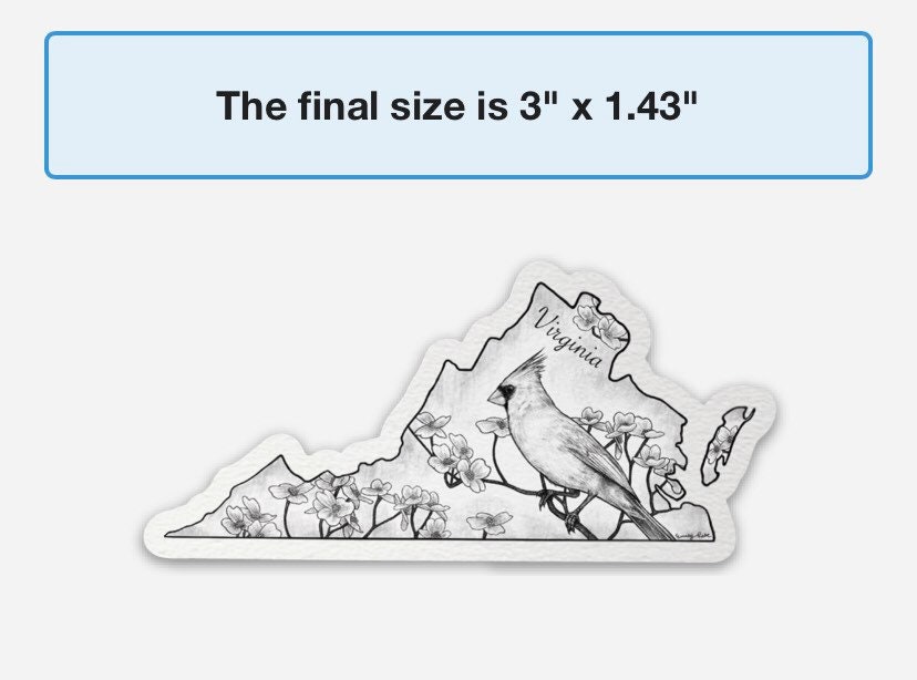 Virginia Sticker Virginia State Sticker Sticker Decal State - Etsy