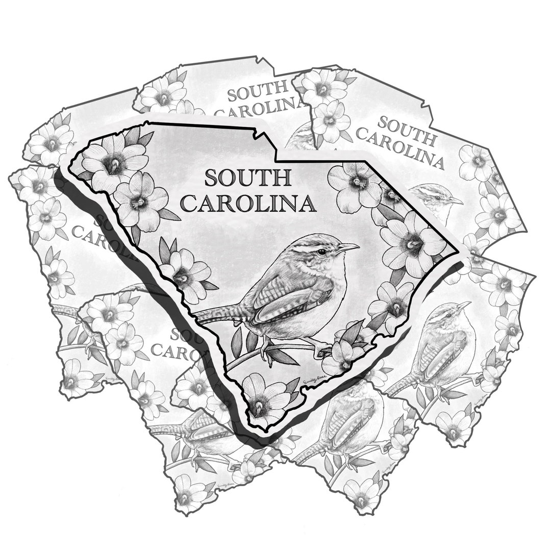 South Carolina Sticker, South Carolina State Sticker, Sticker Decal ...