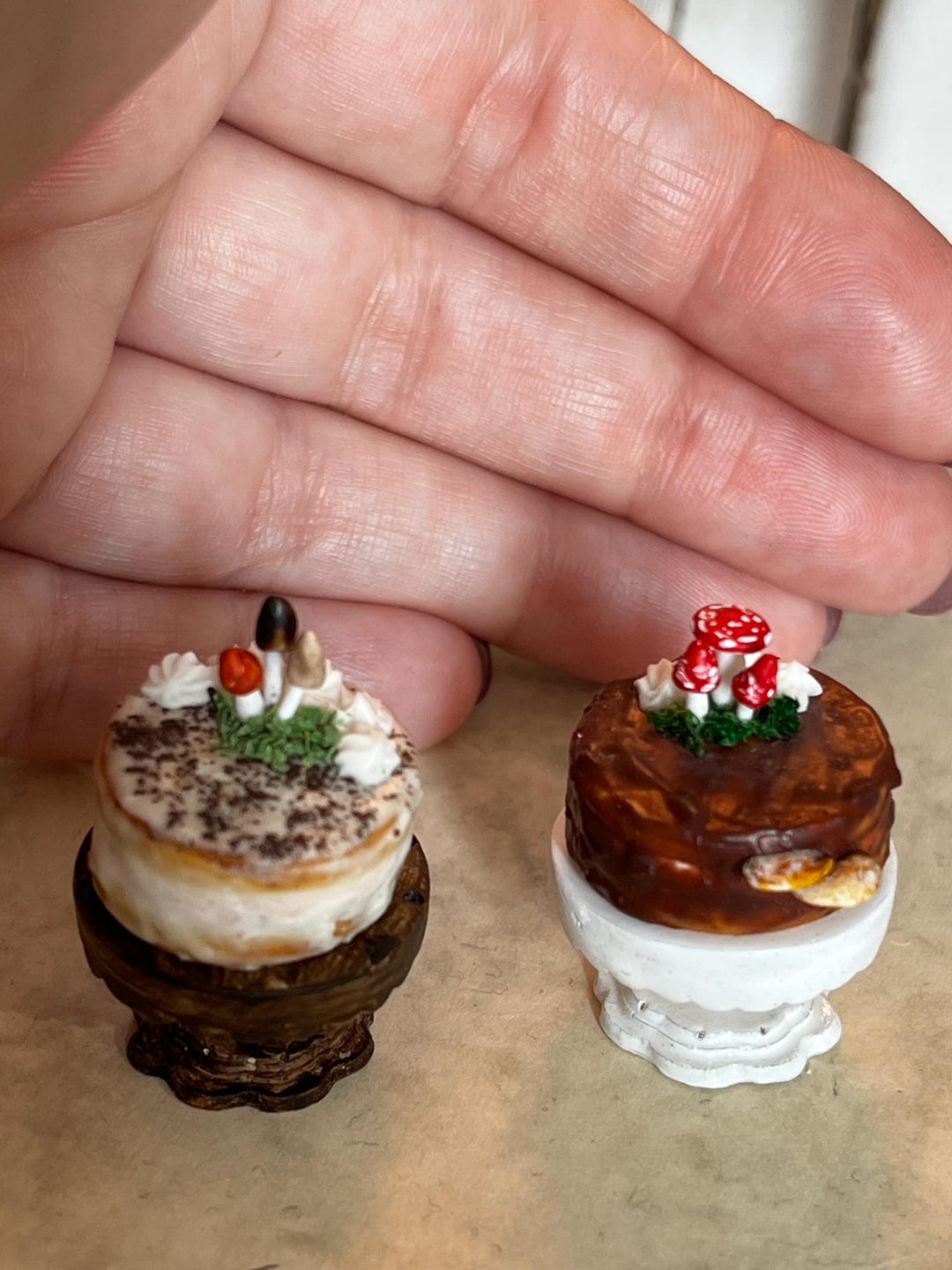 Miniature Forest Cakes, Dollhouse, Doll, Goblincore, Cottage, Mushrooms ...