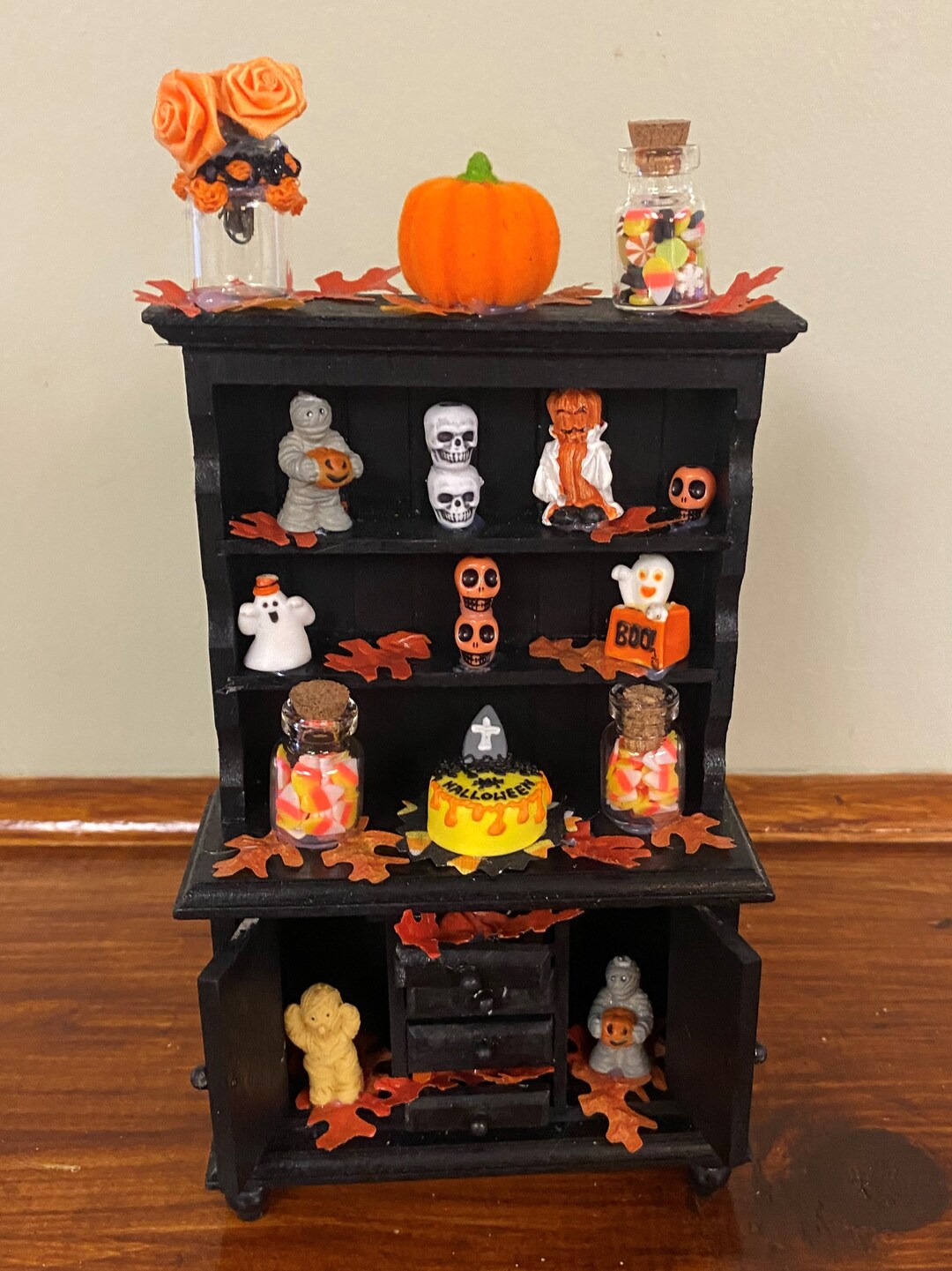1:12 Scale Halloween Dollhouse Hutch or Bookshelf, Custom Halloween ...