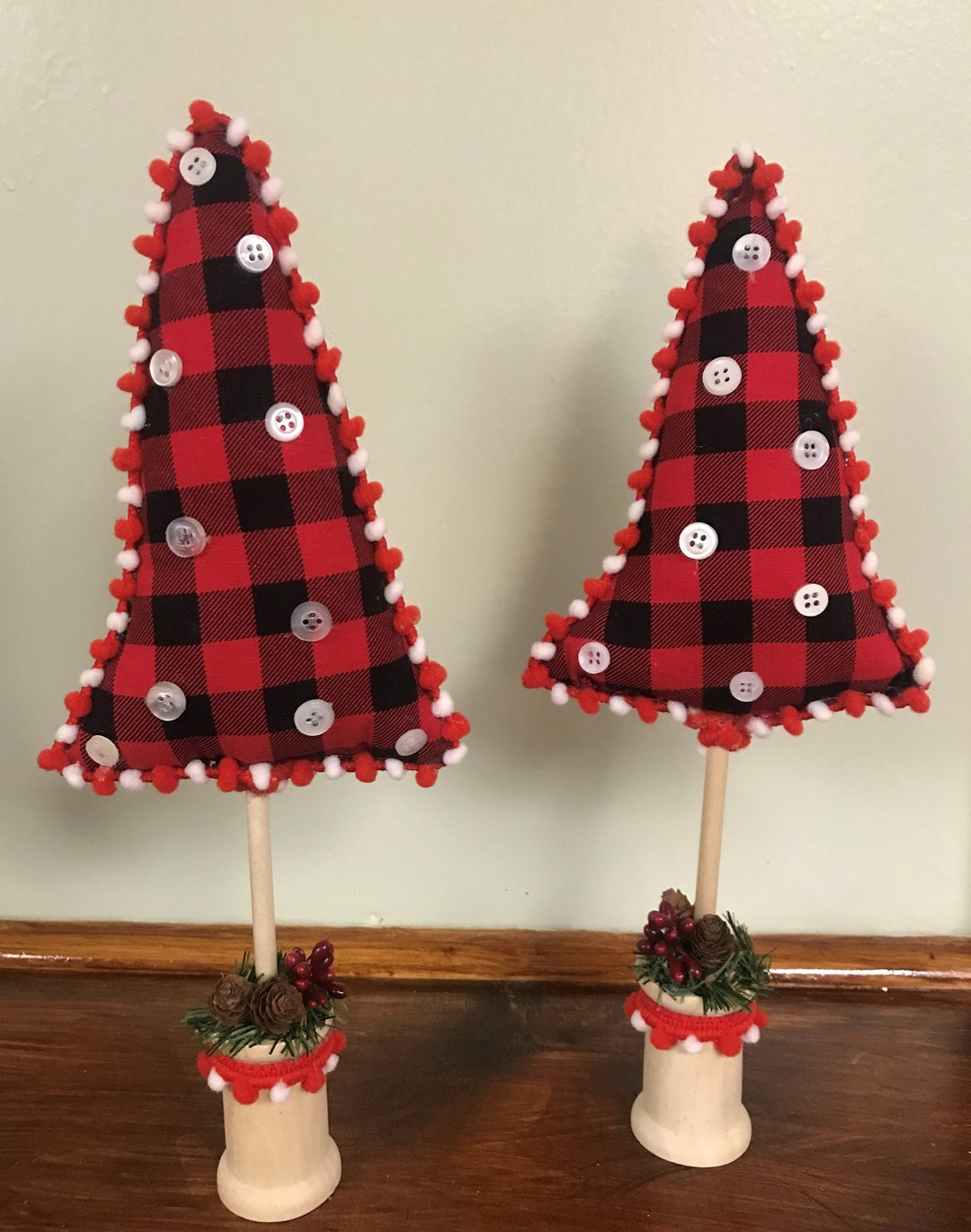 Fabric Christmas Decorations, Fabric Christmas Tree, Buffalo Check ...