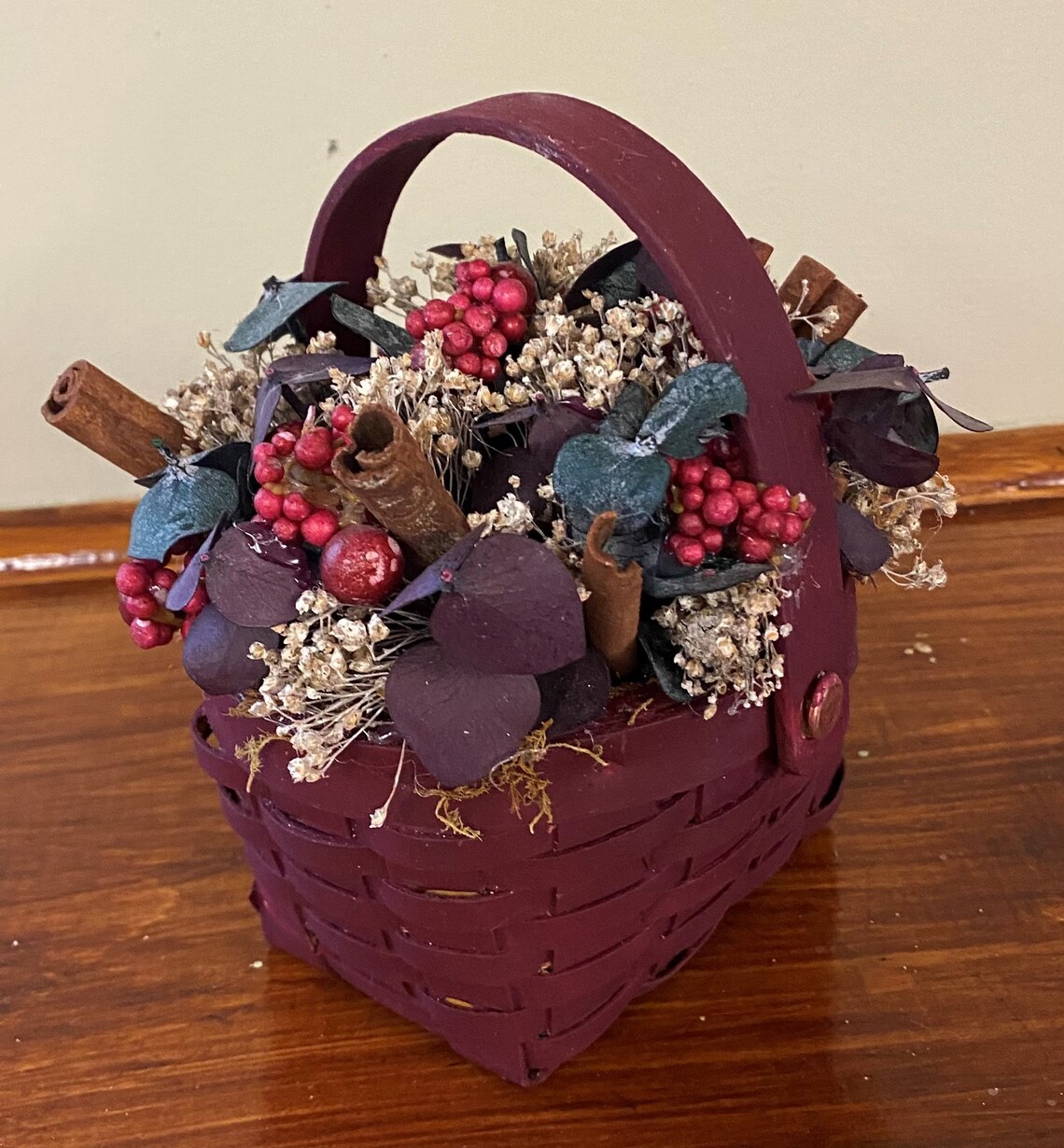 Decorative Basket Dried Flowers Small Basket Country Basket | Etsy