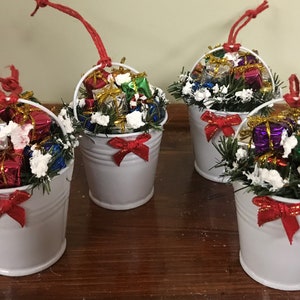 Christmas Ornaments, Christmas Ornament Set, Christmas Bucket Ornaments ...