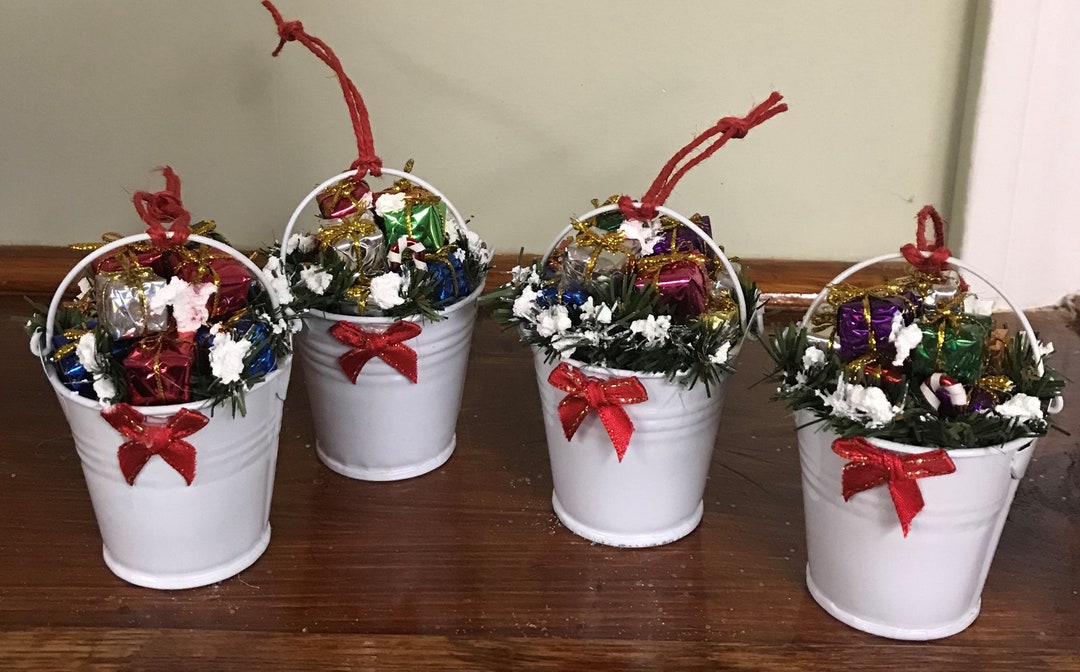 Christmas Ornaments, Christmas Ornament Set, Christmas Bucket Ornaments ...