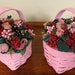 Pink Decorative Baskets, Pink Flowers, Mothers Day Gift, Spring Flowers ...