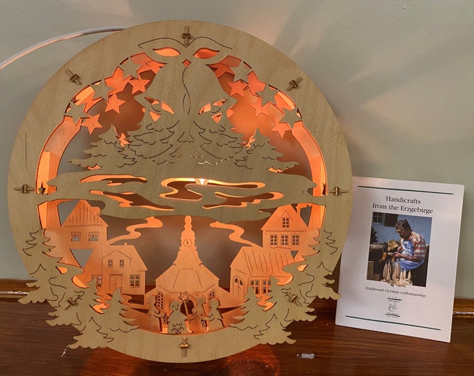 German Christmas Decor, German Lightup Window Picture, Erzgebirge ...