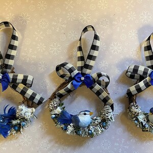 Blue Bird Christmas Ornaments, Country Christmas Decor, Blue Bird ...