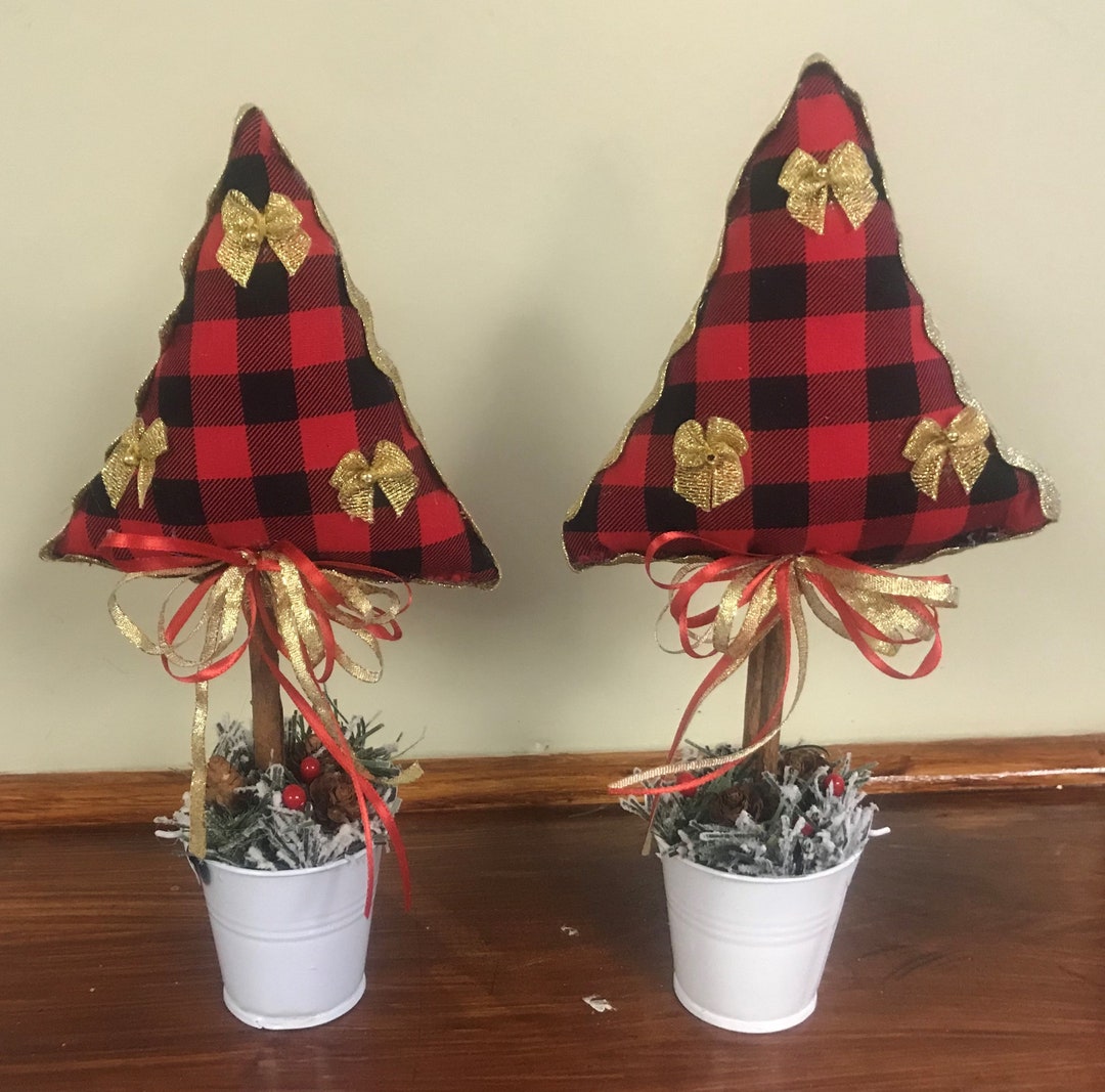 Fabric Christmas Decorations, Fabric Christmas Tree, Buffalo Check ...