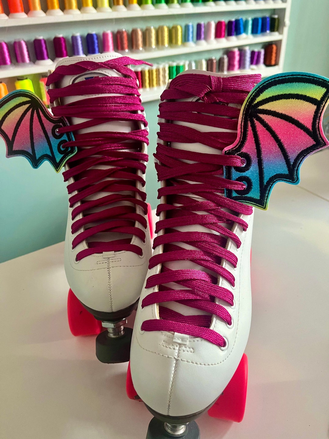 Shoe Wings, Rainbow Glitter Bat/dragon Boot Wings Accessories, Gothic ...