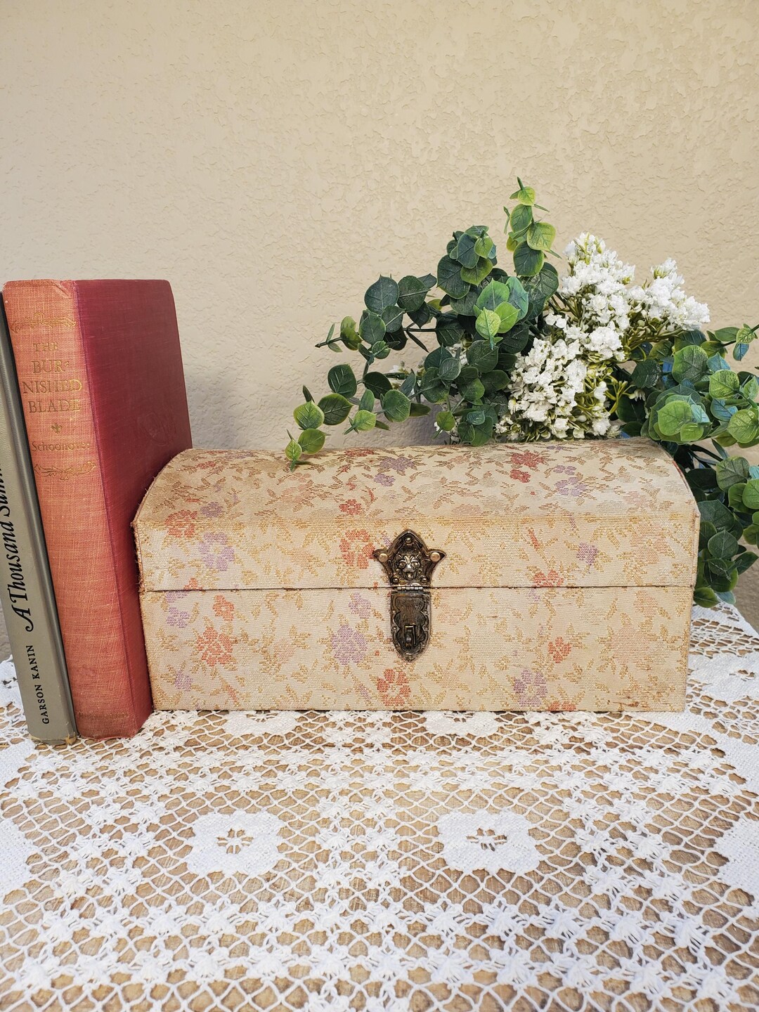 Lady Buxton Fabric Floral Jewelry Box With Blue Velvet - Etsy