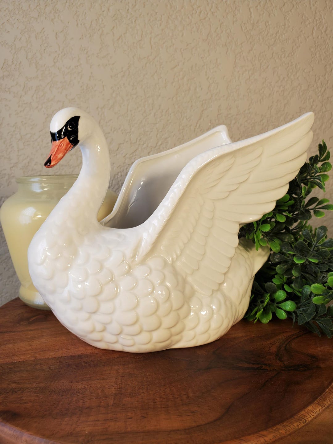 Beautiful Ceramic Swan Pot/vessel/vase - Etsy