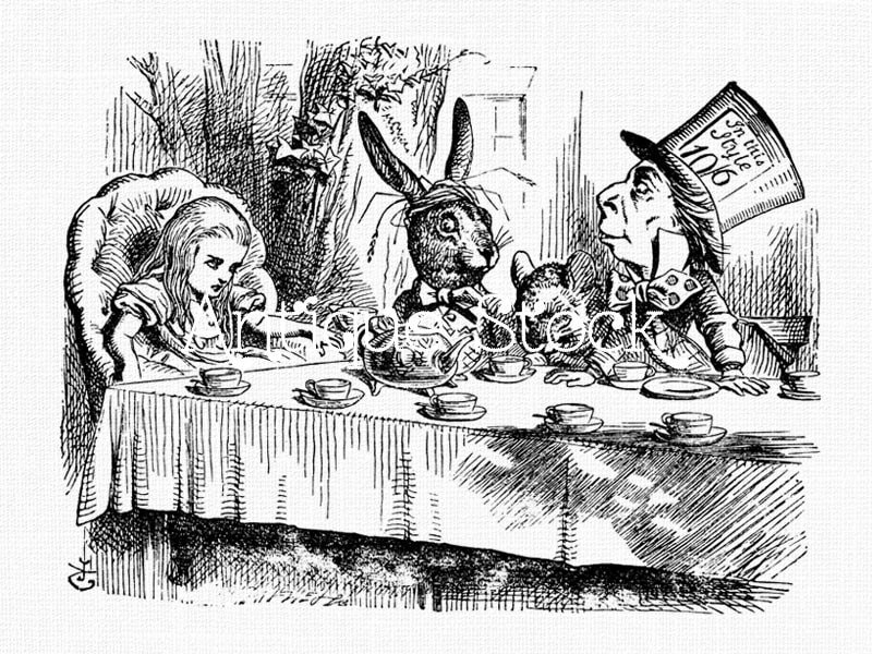 Tea Party Alice In Wonderland Drawing