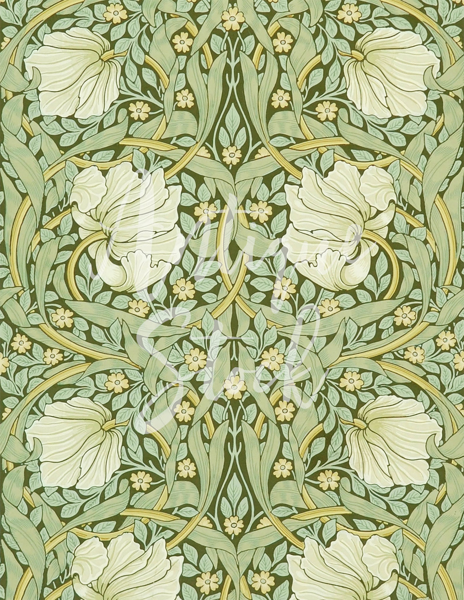 Seamless Pimpernel Pattern PNG | William Morris Arts and Crafts ...