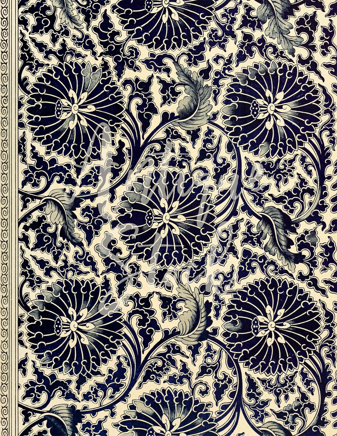 Digital Paper, Instant Download "chinese Ornament 012" Vintage ...