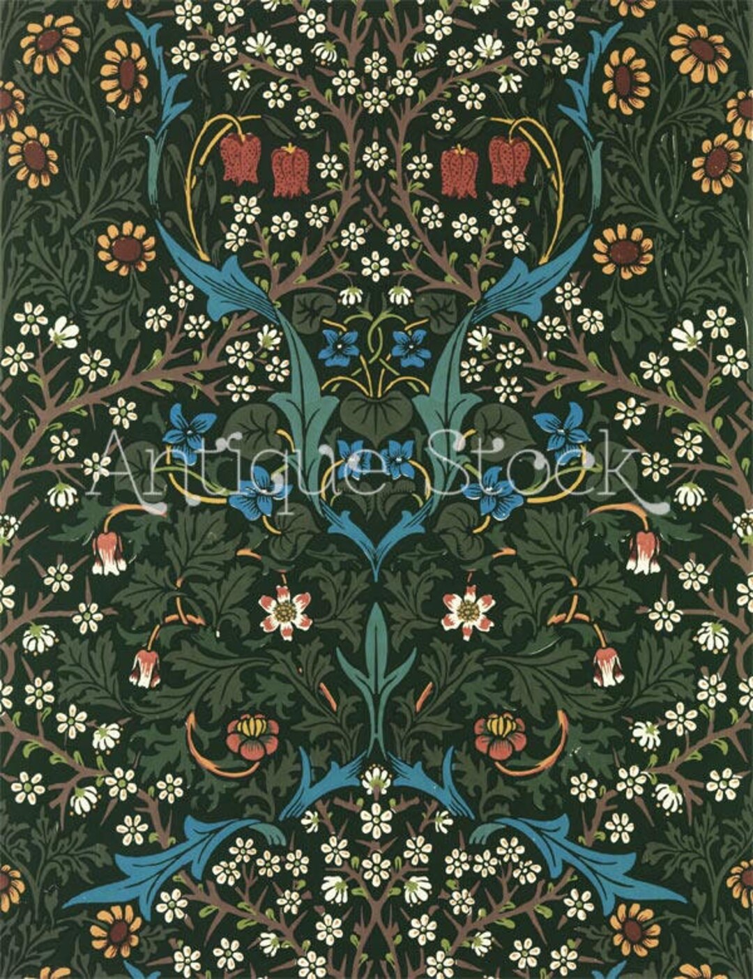 Floral Digital Paper blackthorn Vintage Printable - Etsy