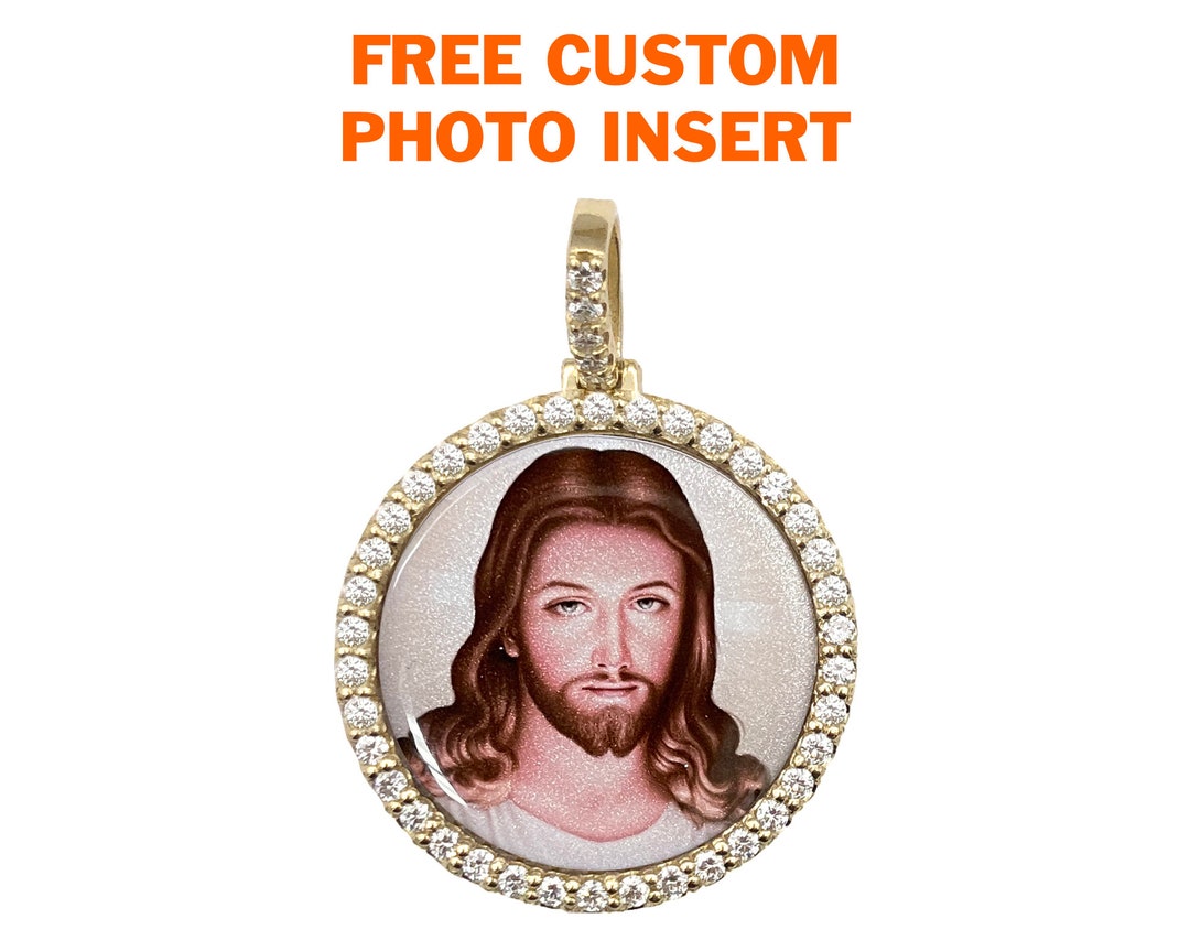 Solid Gold Round Heavy/medium Photo Pendant • Memorial Necklace ...