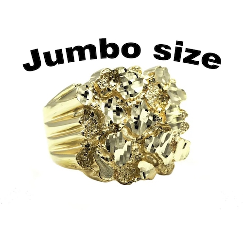 Solid 18K Yellow White or Rose Gold Mens Nugget Ring Diamond - Etsy