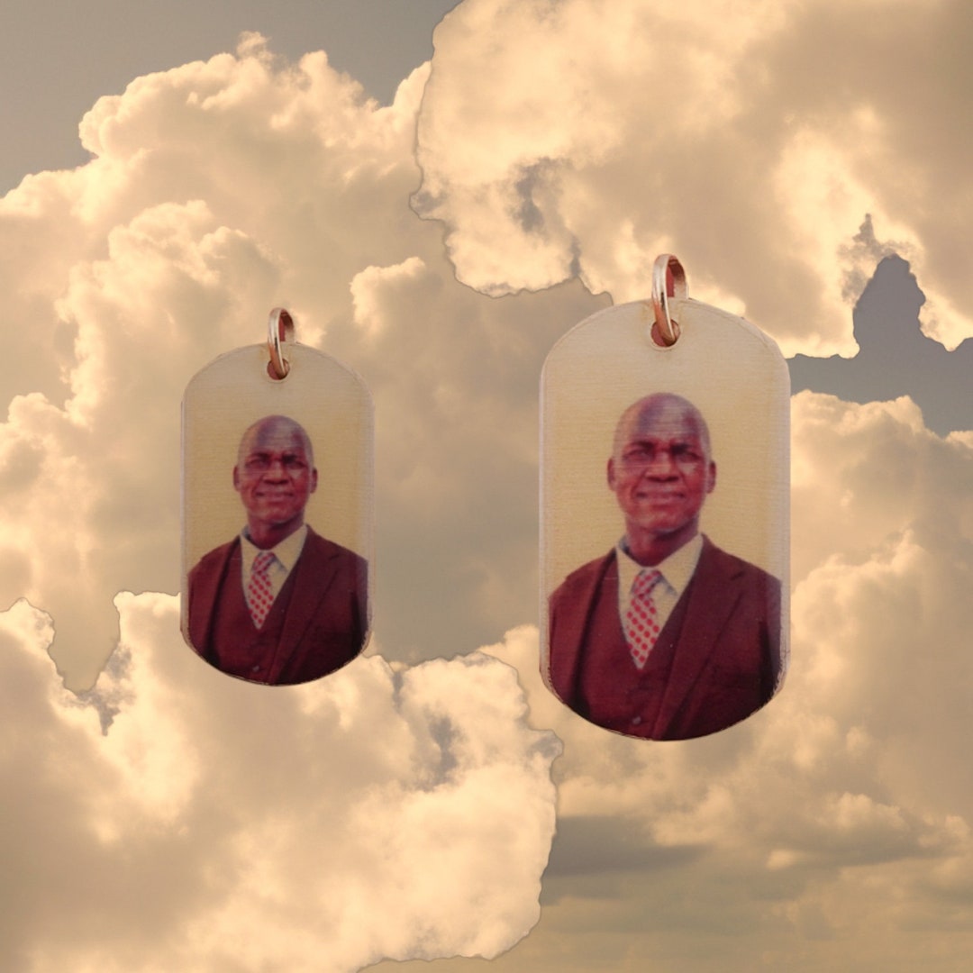 14K Real Solid Gold Dog Tag Photo Pendant Picture Pendant Necklace Best ...