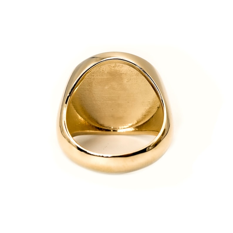 Photo Ring for Men • Round Design With Diamonds (0.48ct) • 10K/14K ...