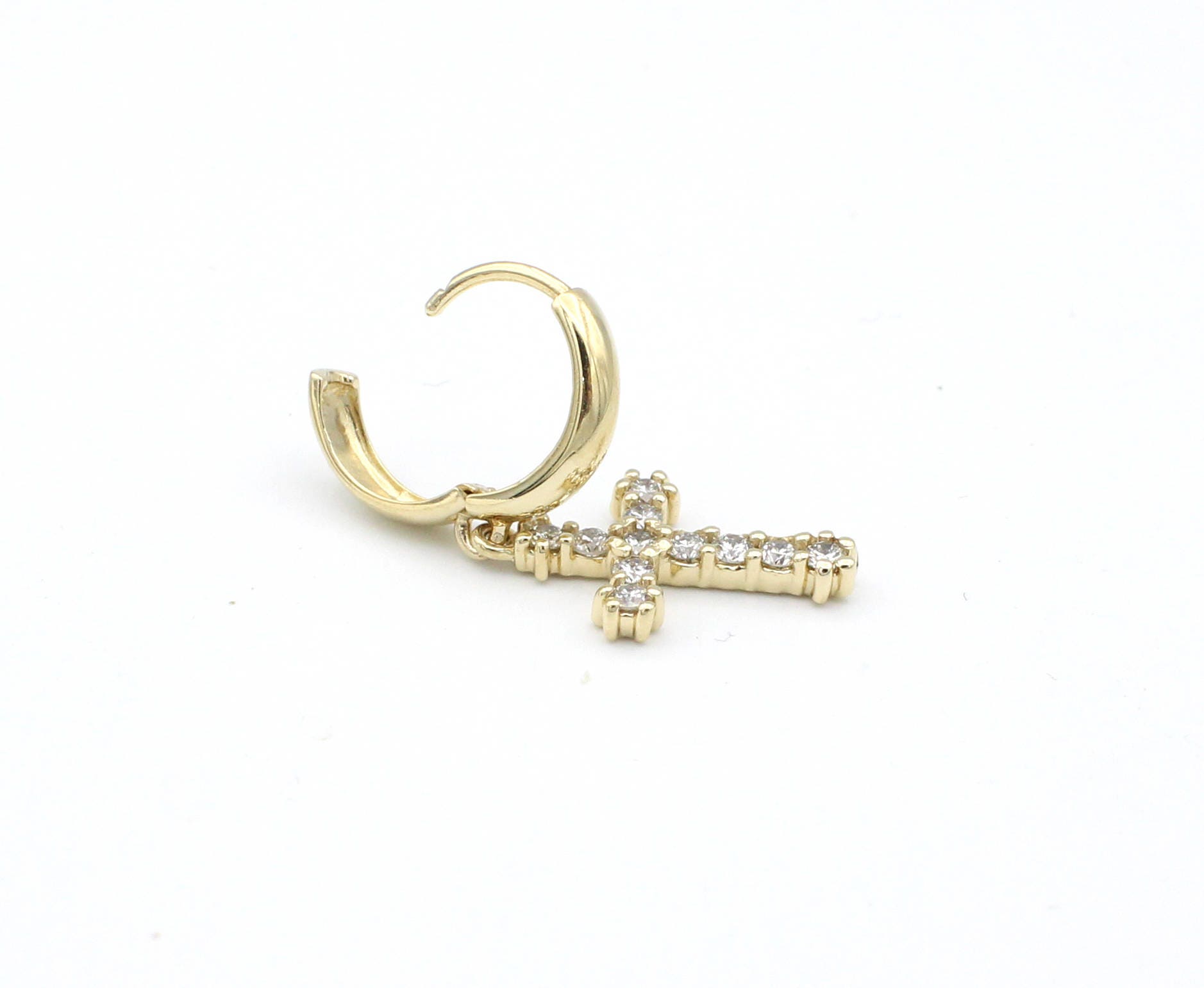 Cross Hoop Earring Dangle Earring Cross Drop Earring | Etsy