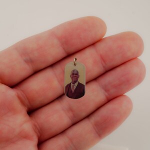 14K Real Solid Gold Dog Tag Photo Pendant Picture Pendant Necklace Best ...