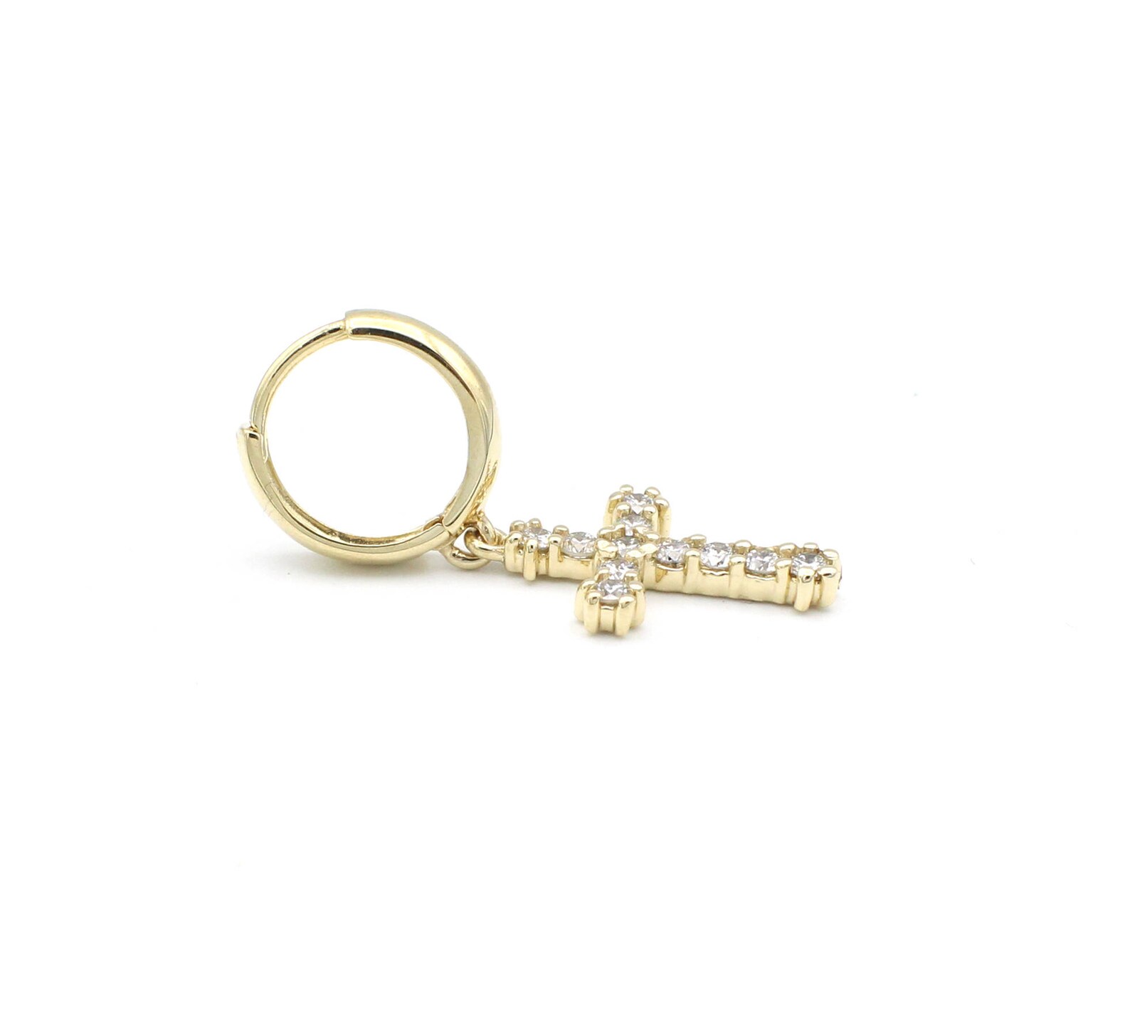 Cross Hoop Earring Dangle Earring Cross Drop Earring | Etsy