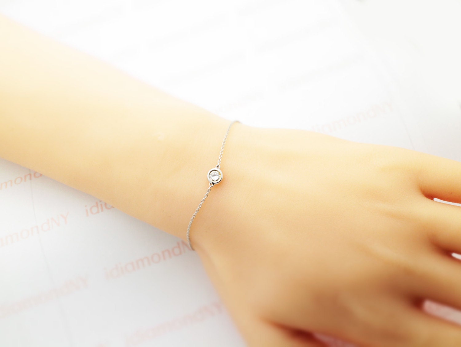 Diamond by Yard Simple Bracelet With 0.3ct Natural Diamond | Etsy