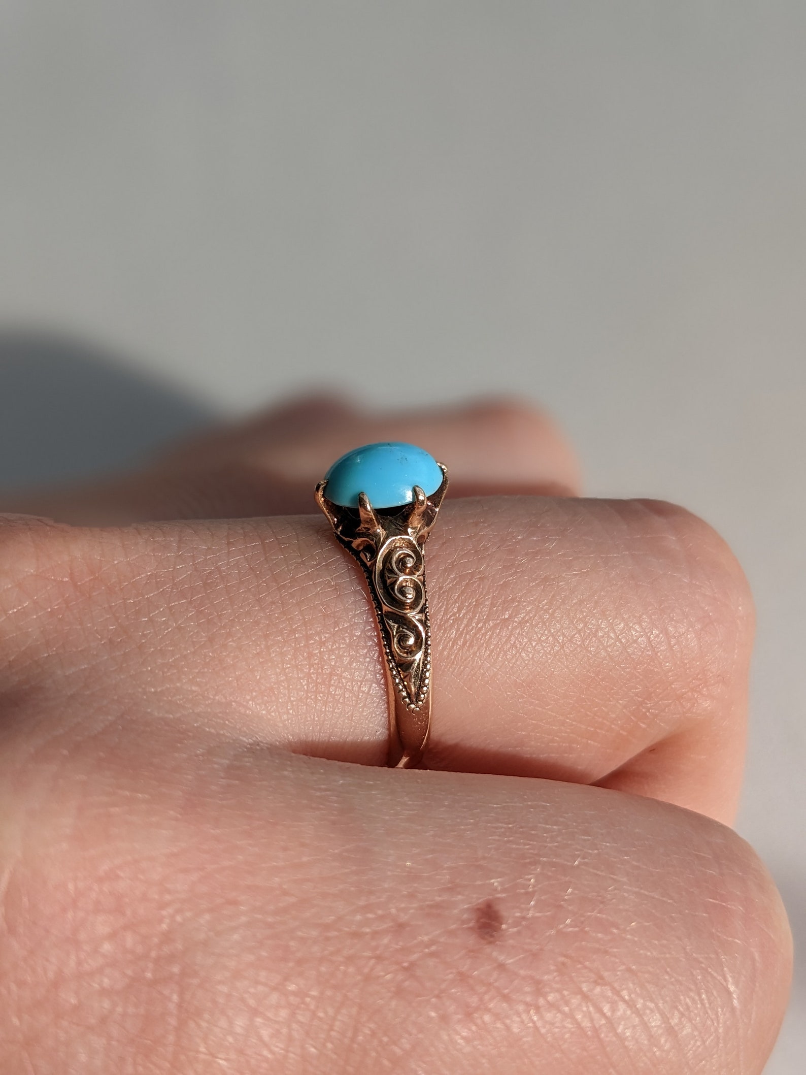 Antique Victorian Turquoise Ring in 10k Rose Gold - Etsy