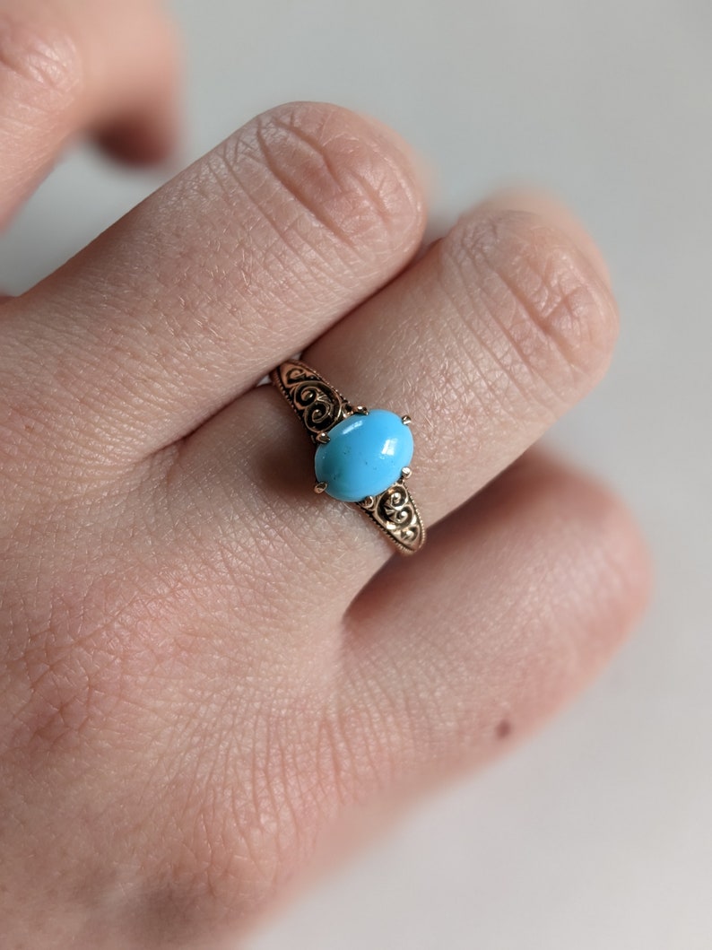 Antique Victorian Turquoise Ring in 10k Rose Gold - Etsy