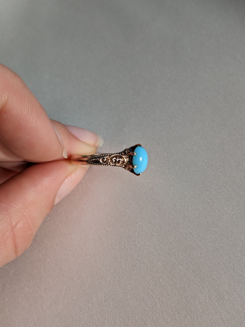 Antique Victorian Turquoise Ring in 10k Rose Gold - Etsy