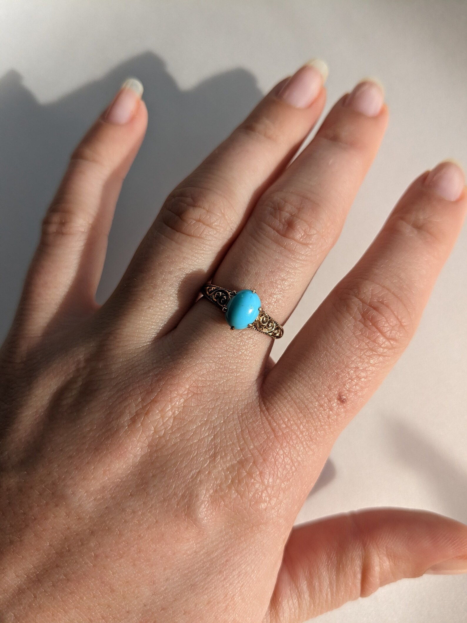 Antique Victorian Turquoise Ring in 10k Rose Gold - Etsy