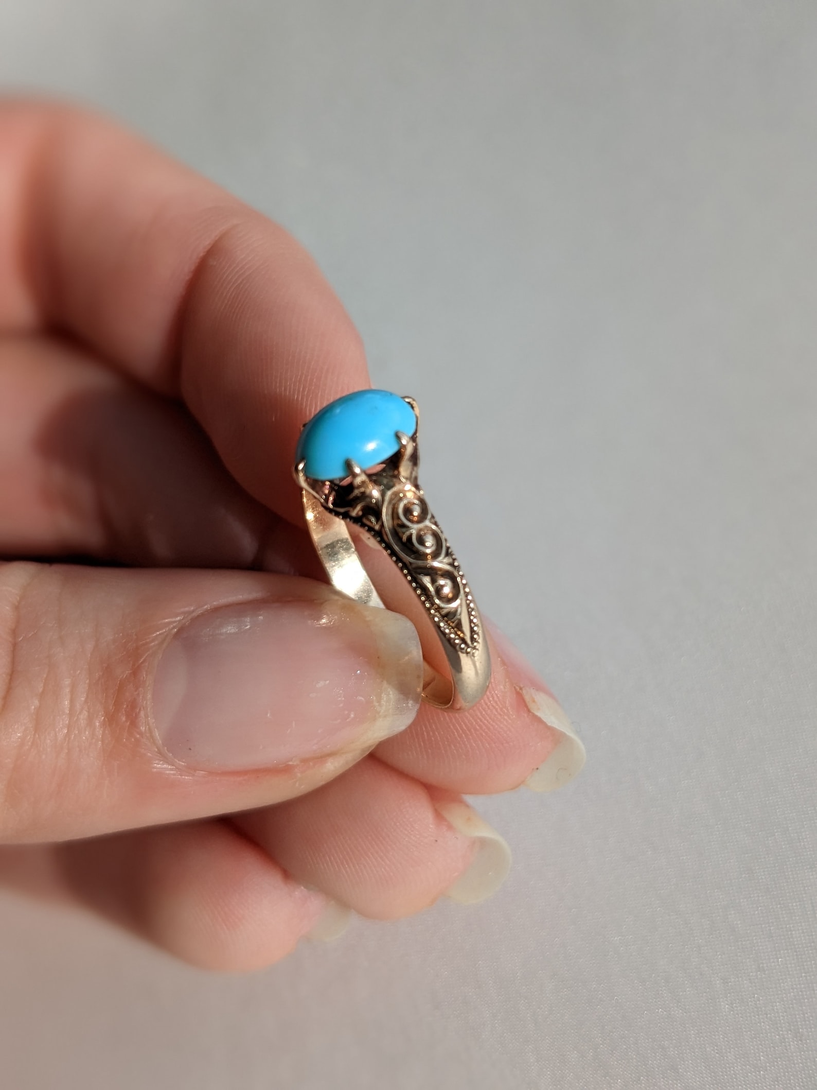 Antique Victorian Turquoise Ring in 10k Rose Gold - Etsy