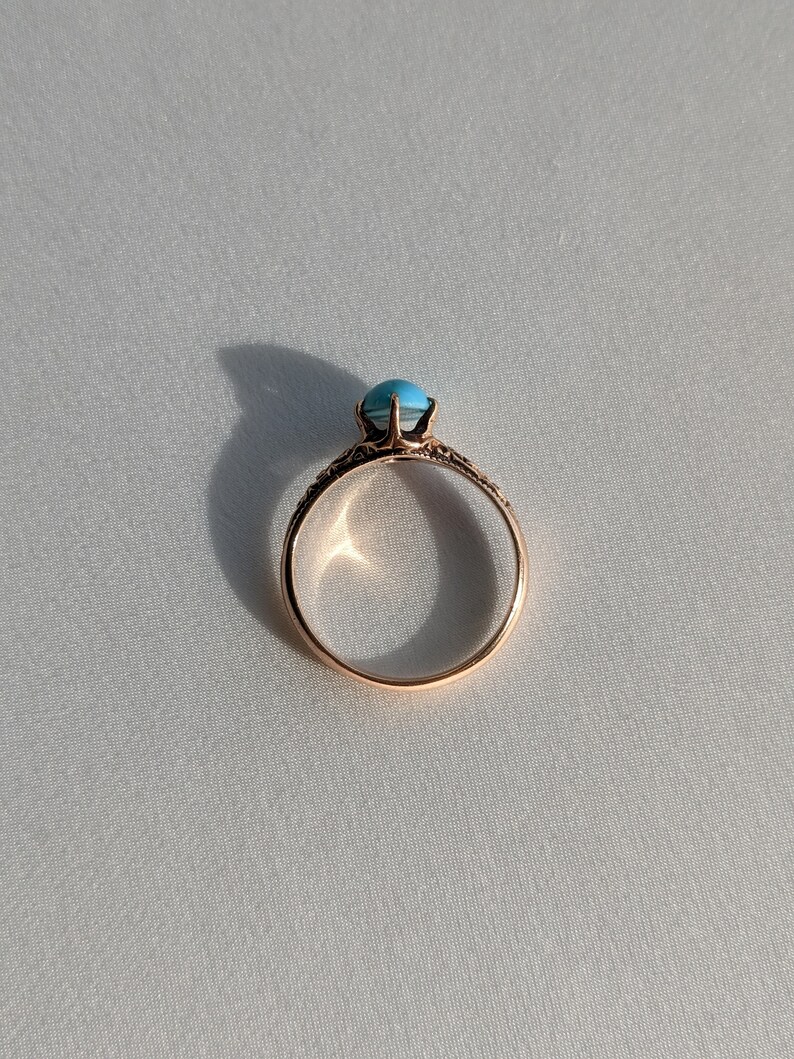 Antique Victorian Turquoise Ring in 10k Rose Gold - Etsy
