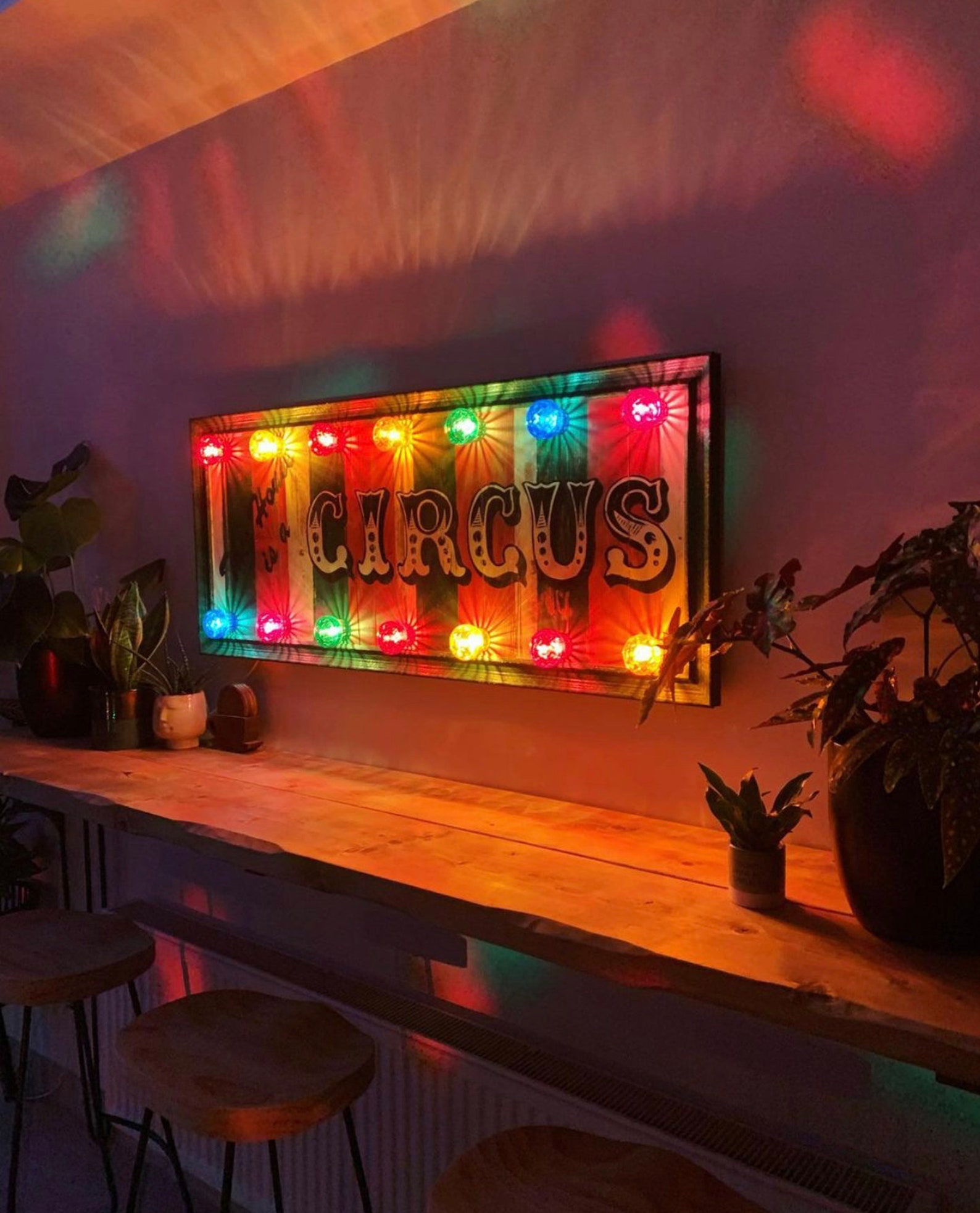 This House is a Circus | Wooden Circus Sign With Lights |statement ...