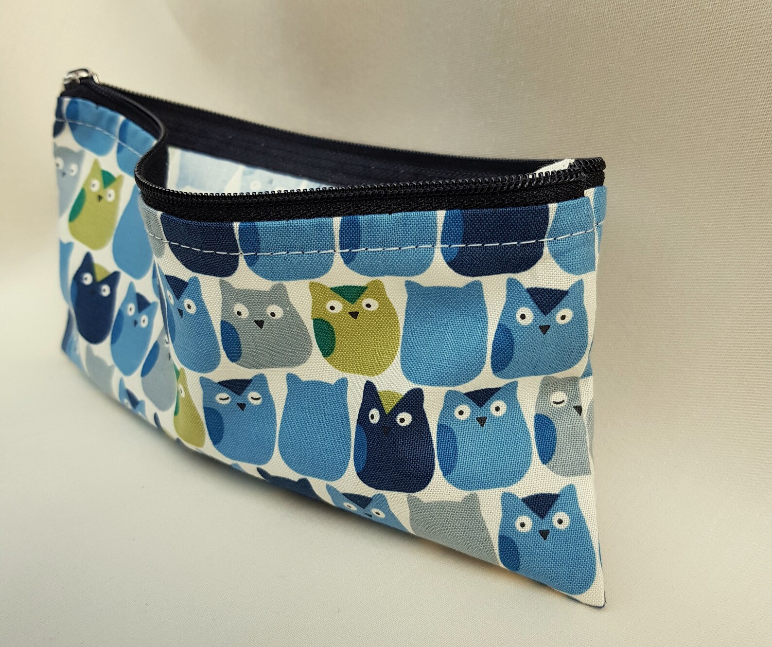Hand Printed Pencil Pouch, Zipper Pouch, Cosmetic Pouch, Light Weight ...