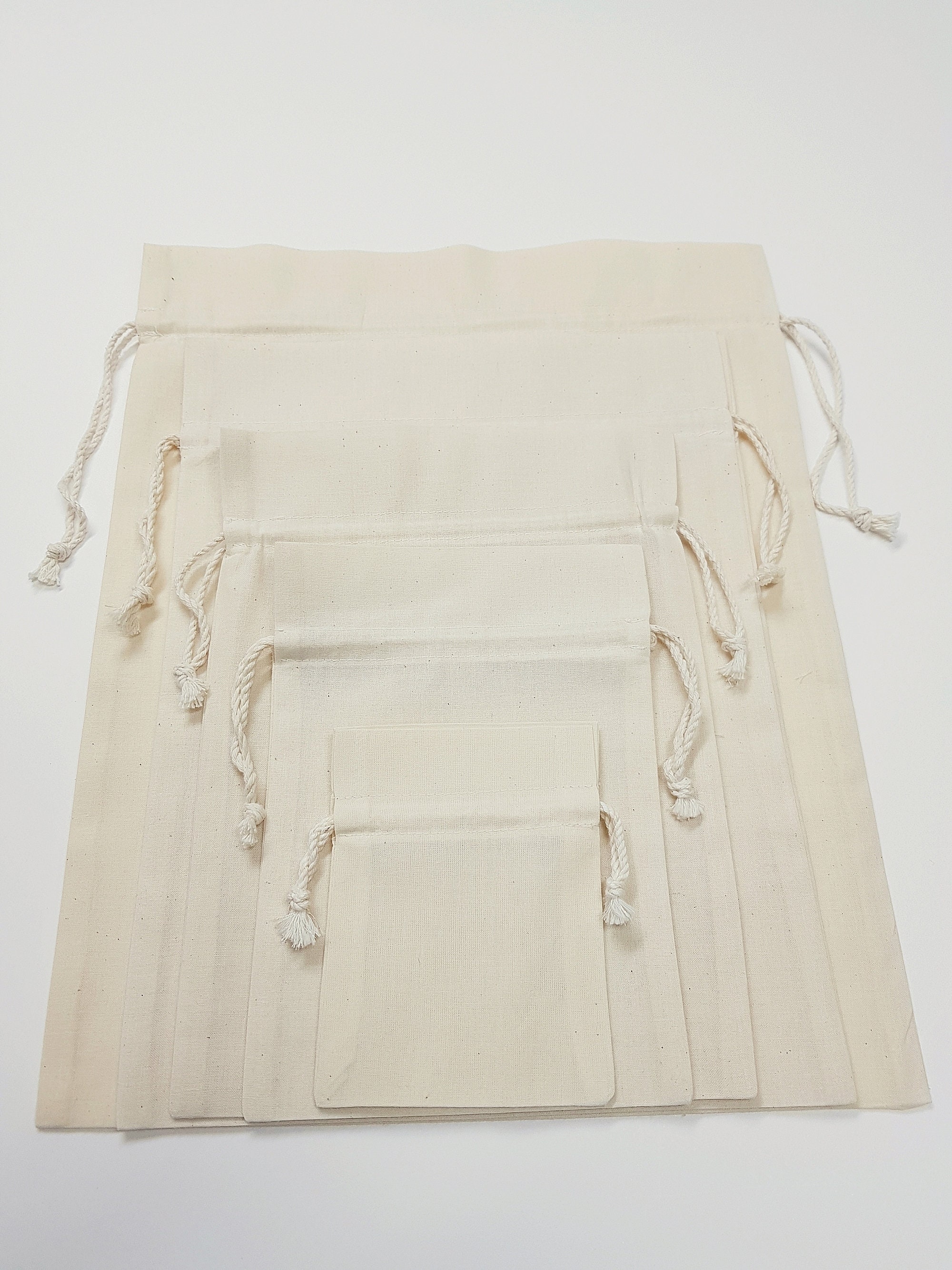 Reusable Cotton Muslin Drawstring Bags, Zero Waste Produce Bags - Etsy