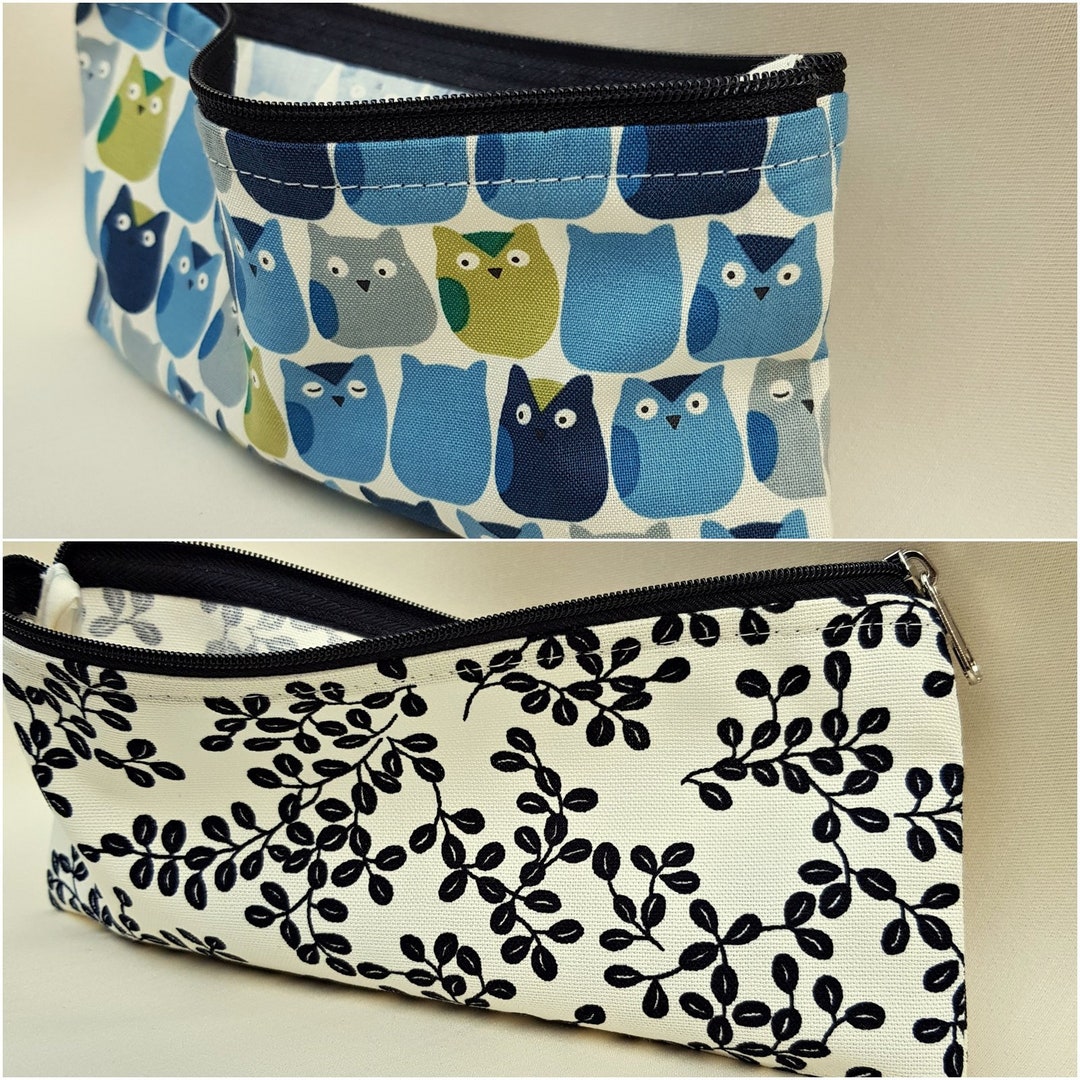 Hand Printed Pencil Pouch, Zipper Pouch, Cosmetic Pouch, Light Weight ...