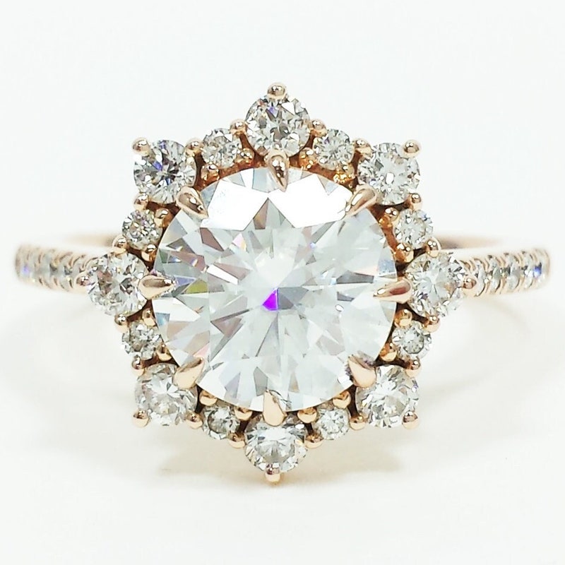 Rose Gold Diamond Ring - Etsy