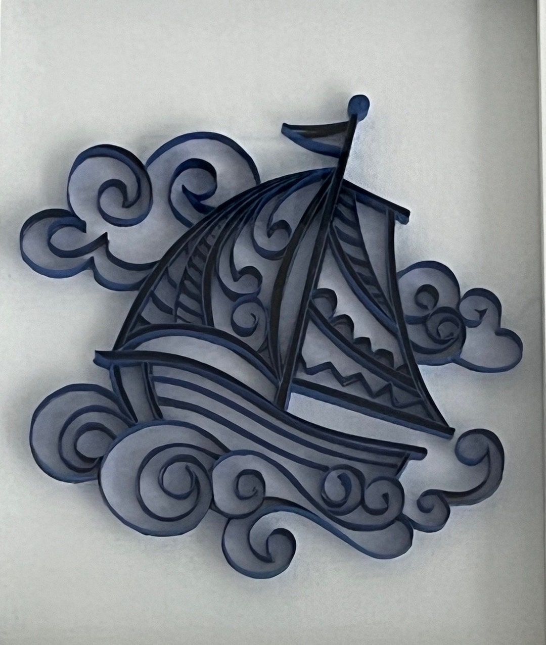 Sailing Boat Handmade Quilling Art Wall Hanging Decoration - Etsy