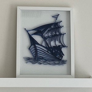 Sailing Boat Handmade Quilling Art Wall Hanging Decoration - Etsy